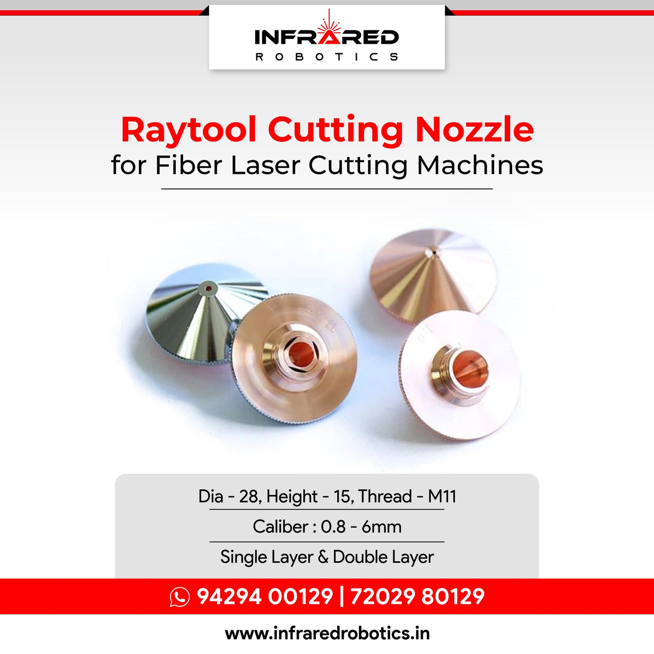 Raytools Laser Cutting Nozzle - D28 - Single/Double Layer – Infrared ...