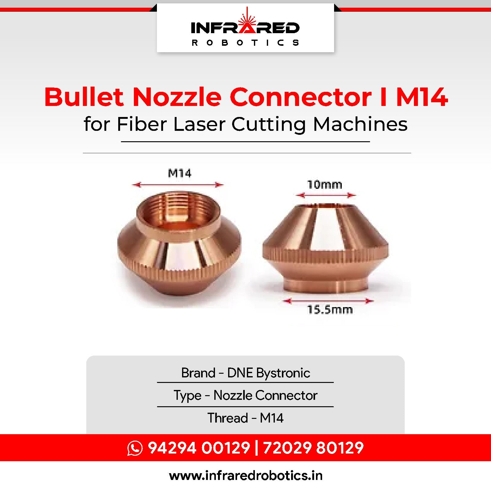 DNE Bullet Nozzle Connector - M14 – Infrared Robotics